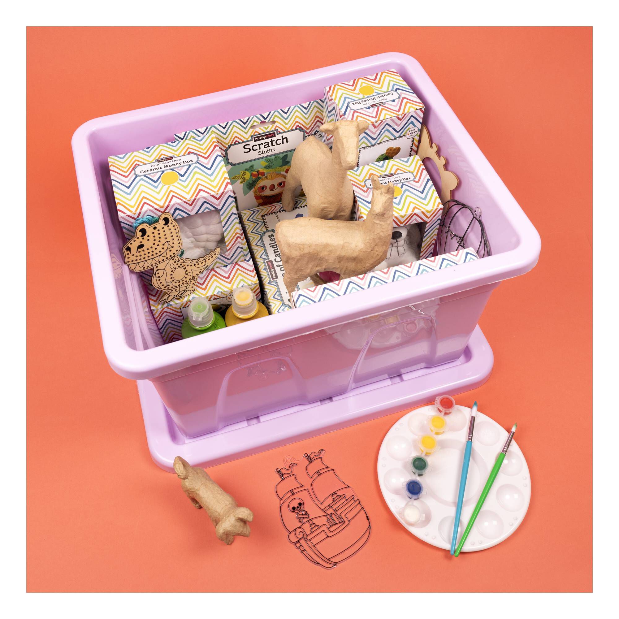 Whitefurze 32 Litre Pastel Purple Stack and Store Storage Box | Hobbycraft