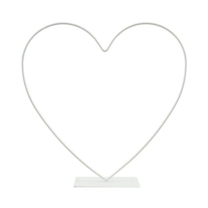 White Metal Heart Frame Decoration 30cm | Hobbycraft