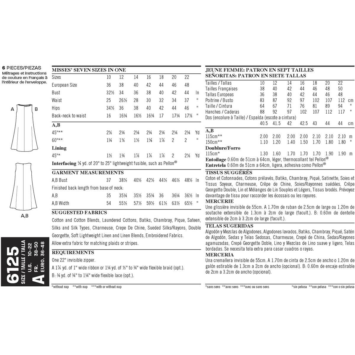New Look Women's Dress Sewing Pattern 6125 | Hobbycraft