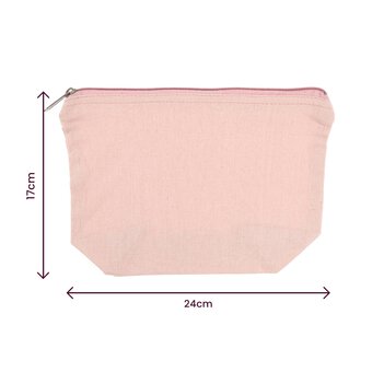 Pale Pink Cotton Zip Pouch 24cm x 17cm | Hobbycraft