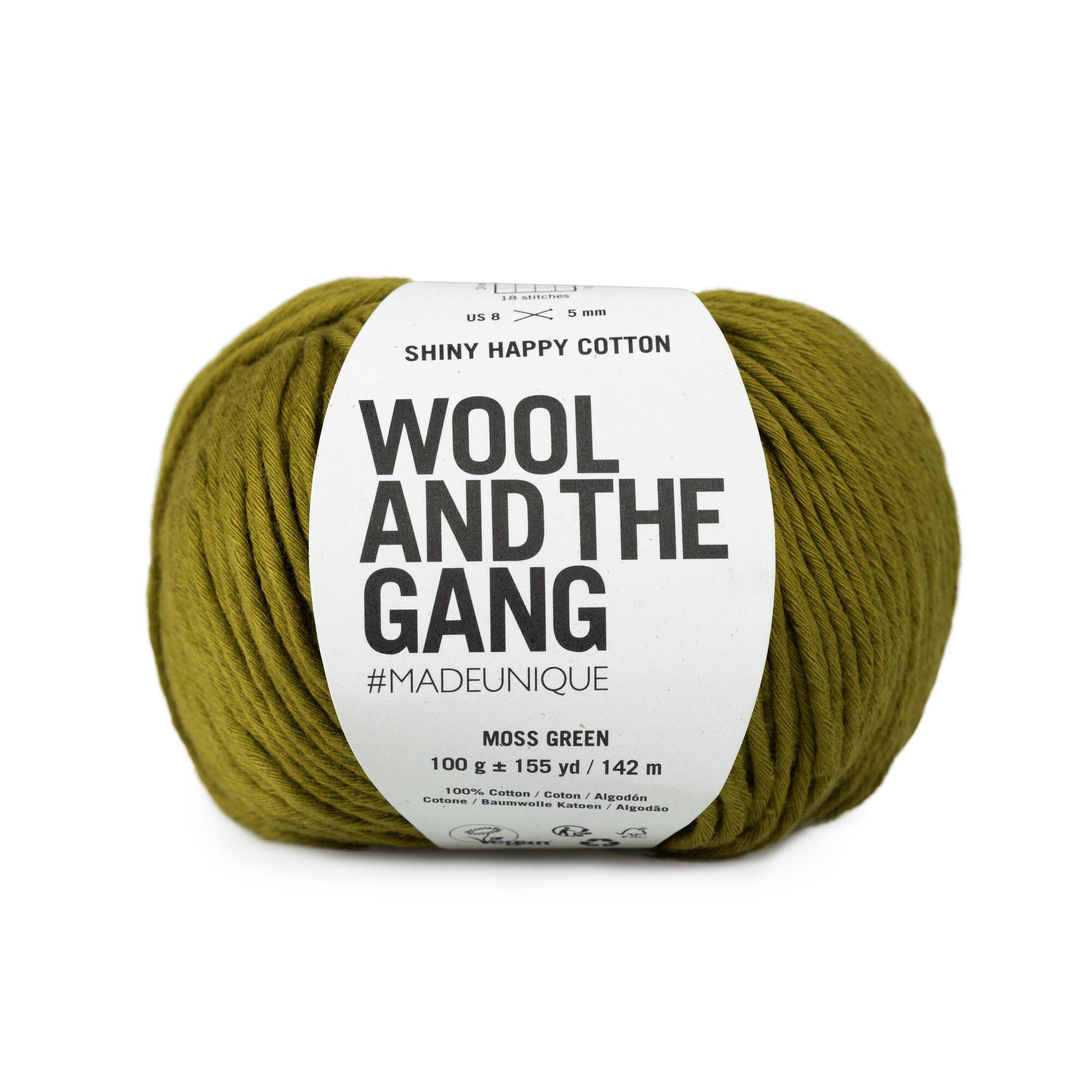 Wool and the Gang Moss Green Shiny Happy Cotton 100g | Hobbycraft