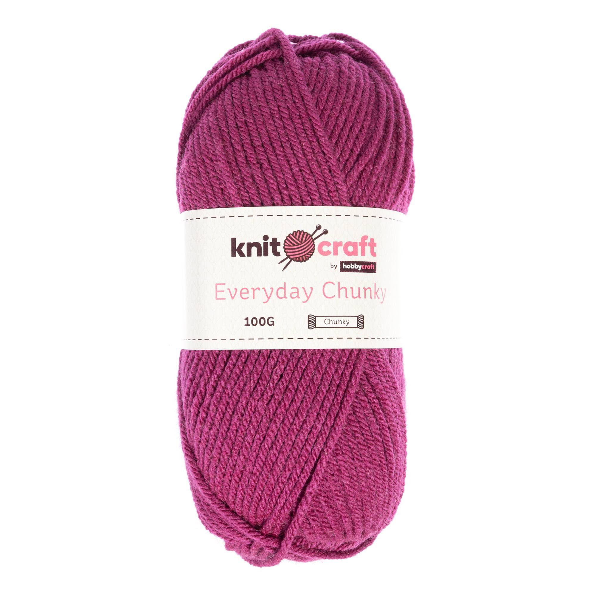 Knitcraft Magenta Everyday Chunky Yarn 100g | Hobbycraft