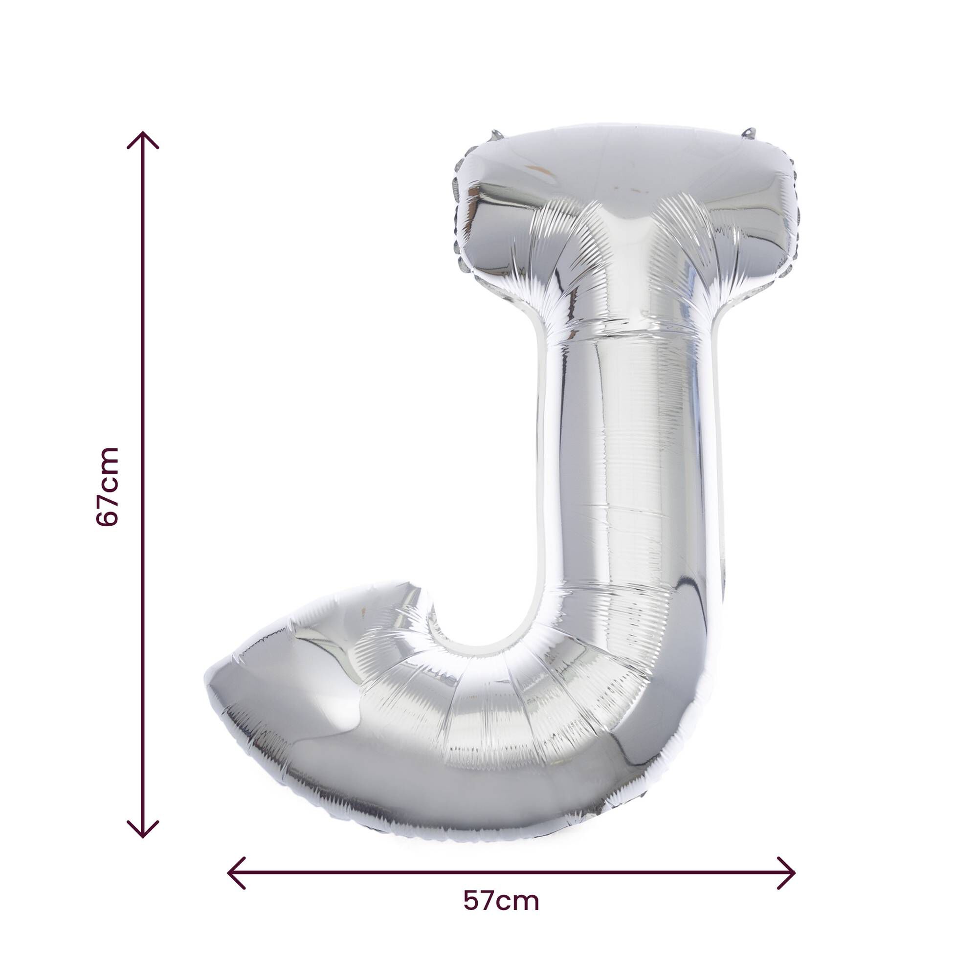 Extra Large Silver Foil Letter J Balloon | Hobbycraft