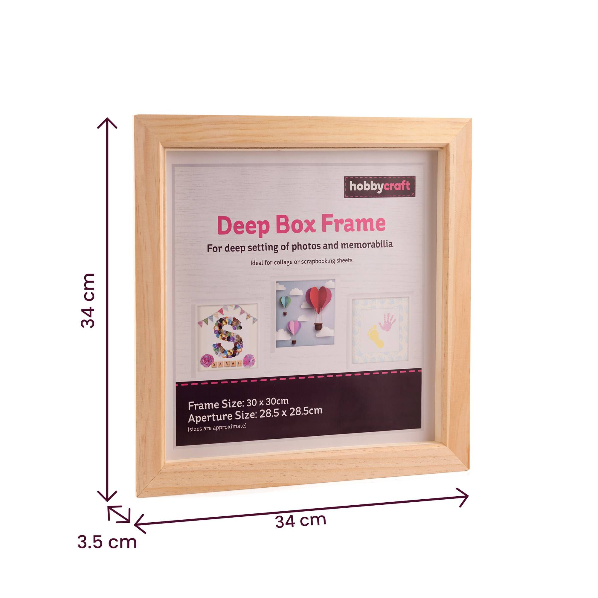 Pine Deep Box Frame 28.5cm x 28.5cm | Hobbycraft