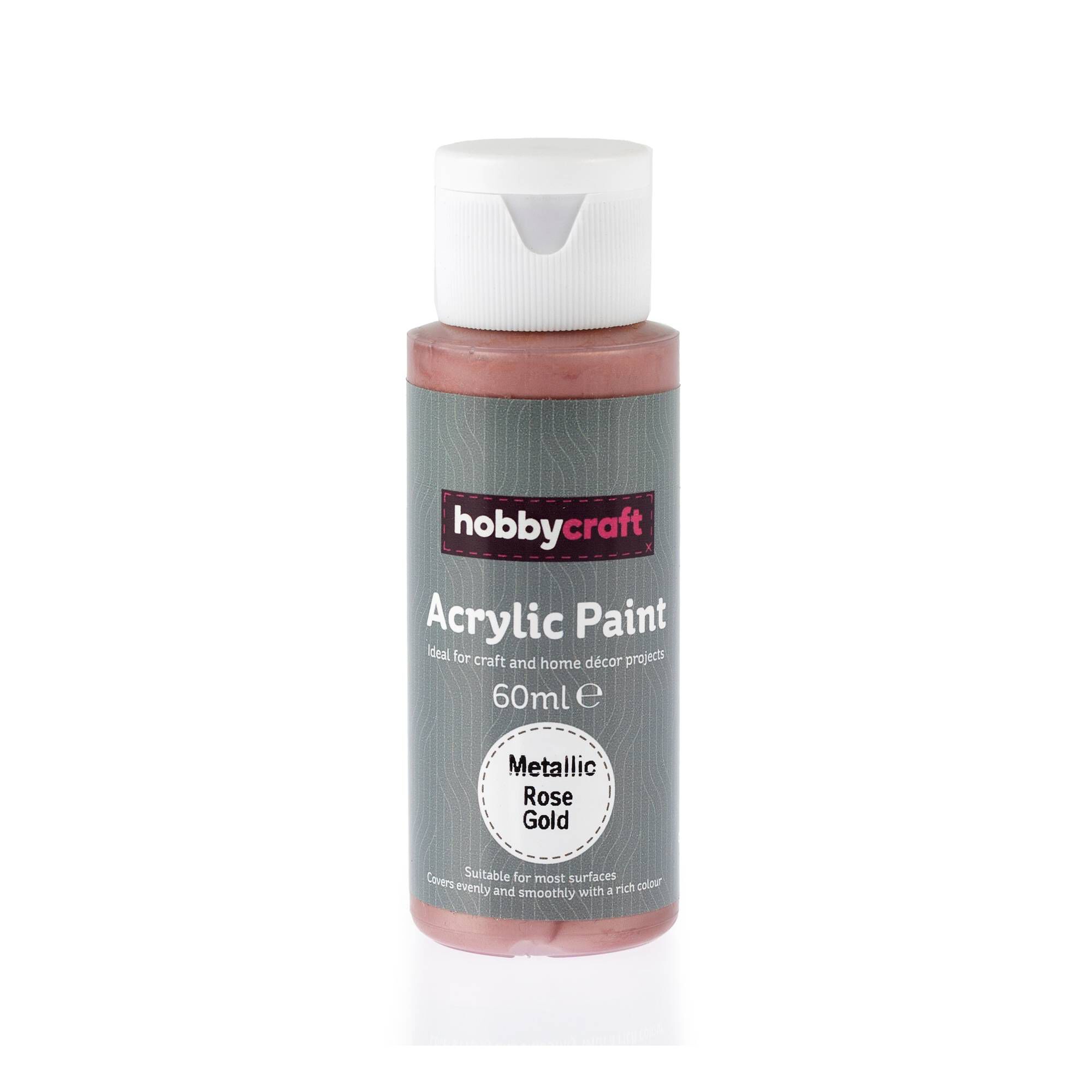 Metallic Rose Gold Acrylic Craft Paint 60ml | Hobbycraft