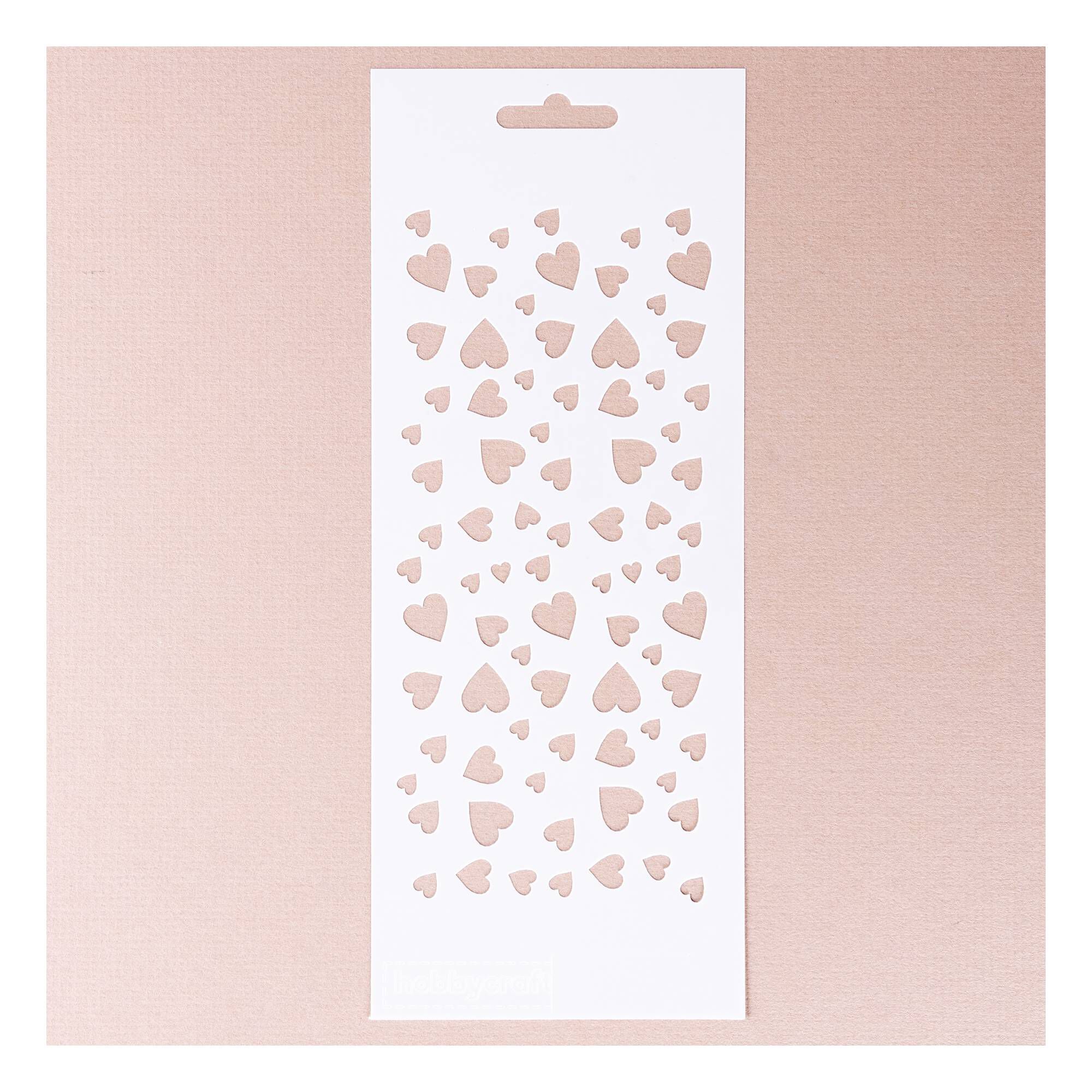 Multi Hearts Stencil 10cm x 25cm | Hobbycraft