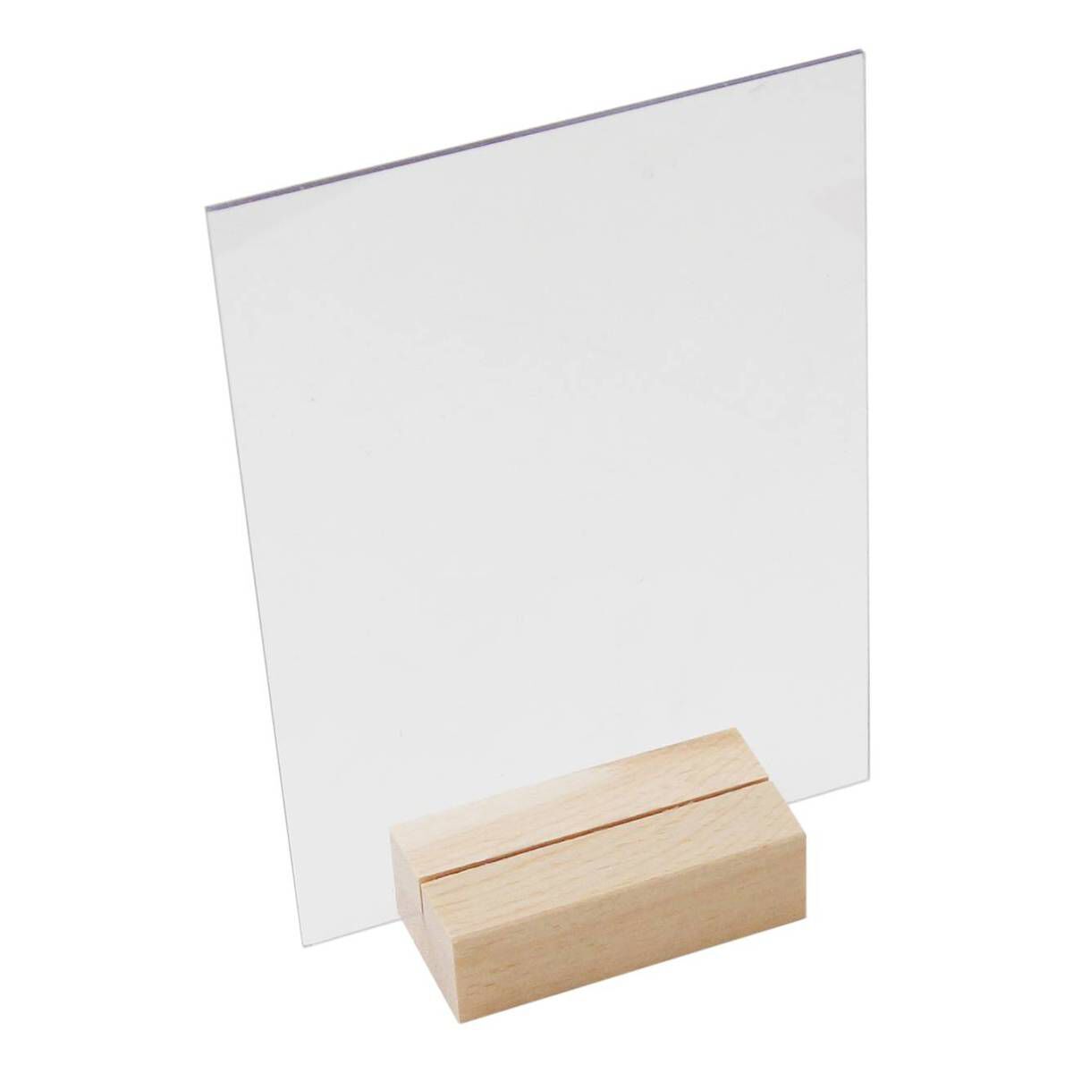 Clear Rectangle Acrylic Table Sign 20cm | Hobbycraft