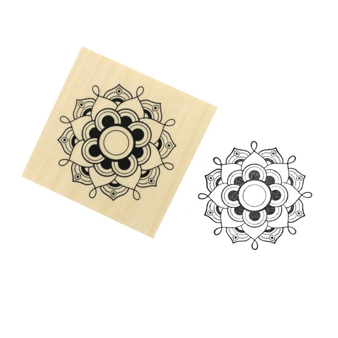 Mandala Wooden Stamp 5cm x 5cm | Hobbycraft