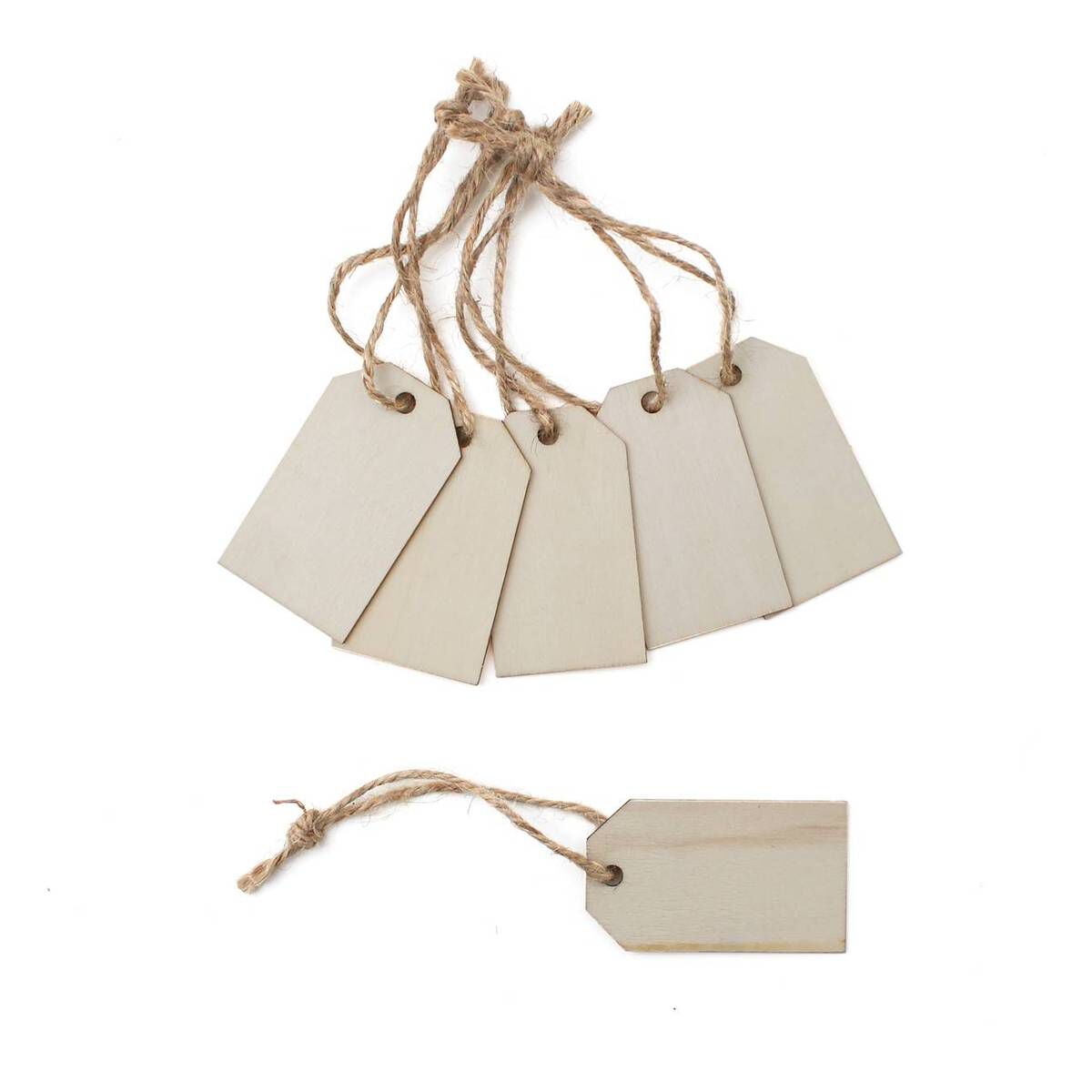 Wooden Tag Embellishments 12 Pack | Hobbycraft
