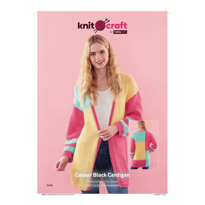 Knitcraft Colour Block Cardigan Digital Pattern 0106 | Hobbycraft