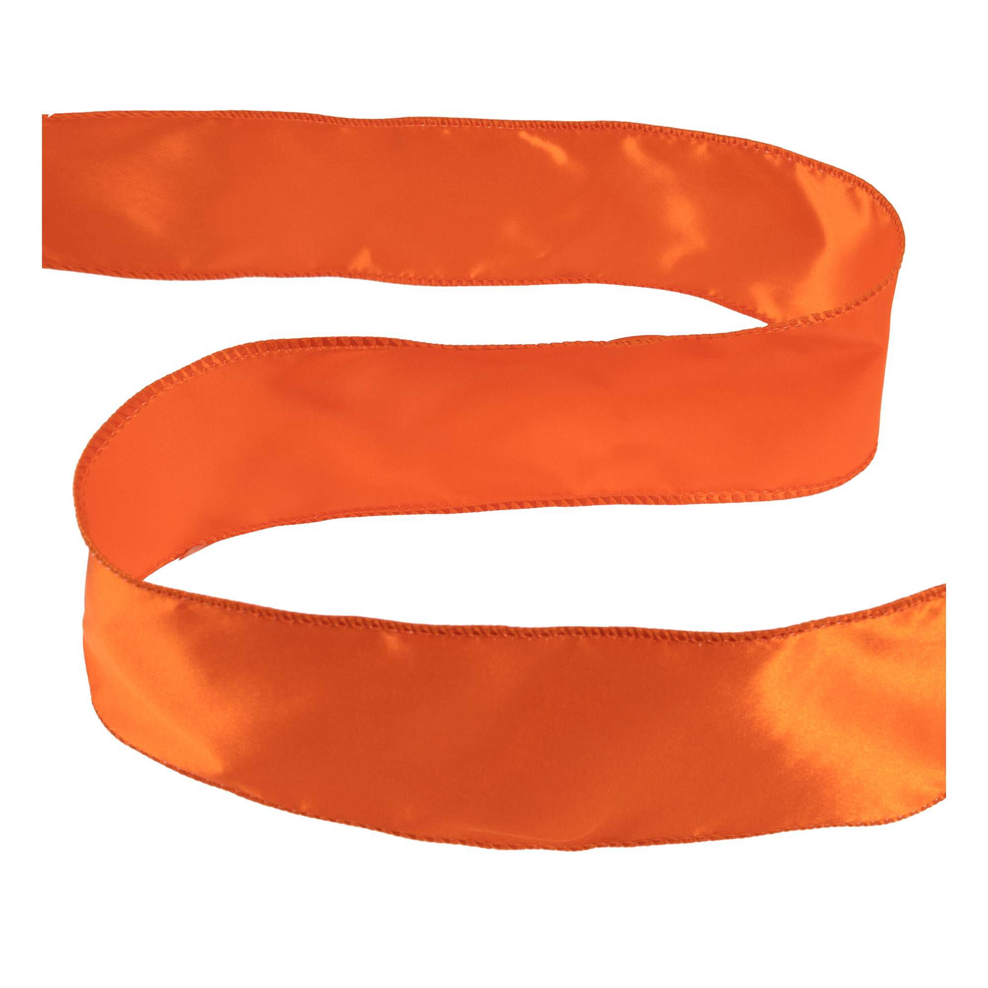 Orange Wire Edge Satin Ribbon 63mm x 3m | Hobbycraft