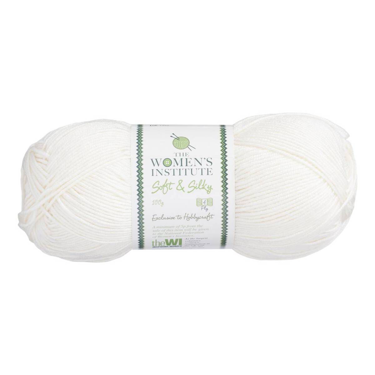 Women's Institute Cream Soft and Silky 4 Ply Yarn 100g | Hobbycraft