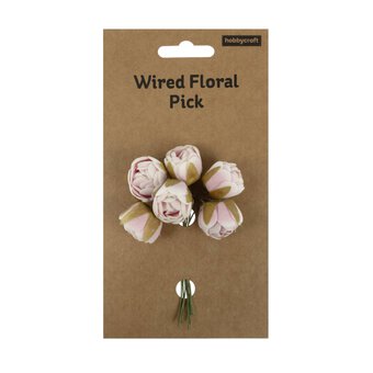 Pink Round Petite Flower Picks 6 Pieces | Hobbycraft