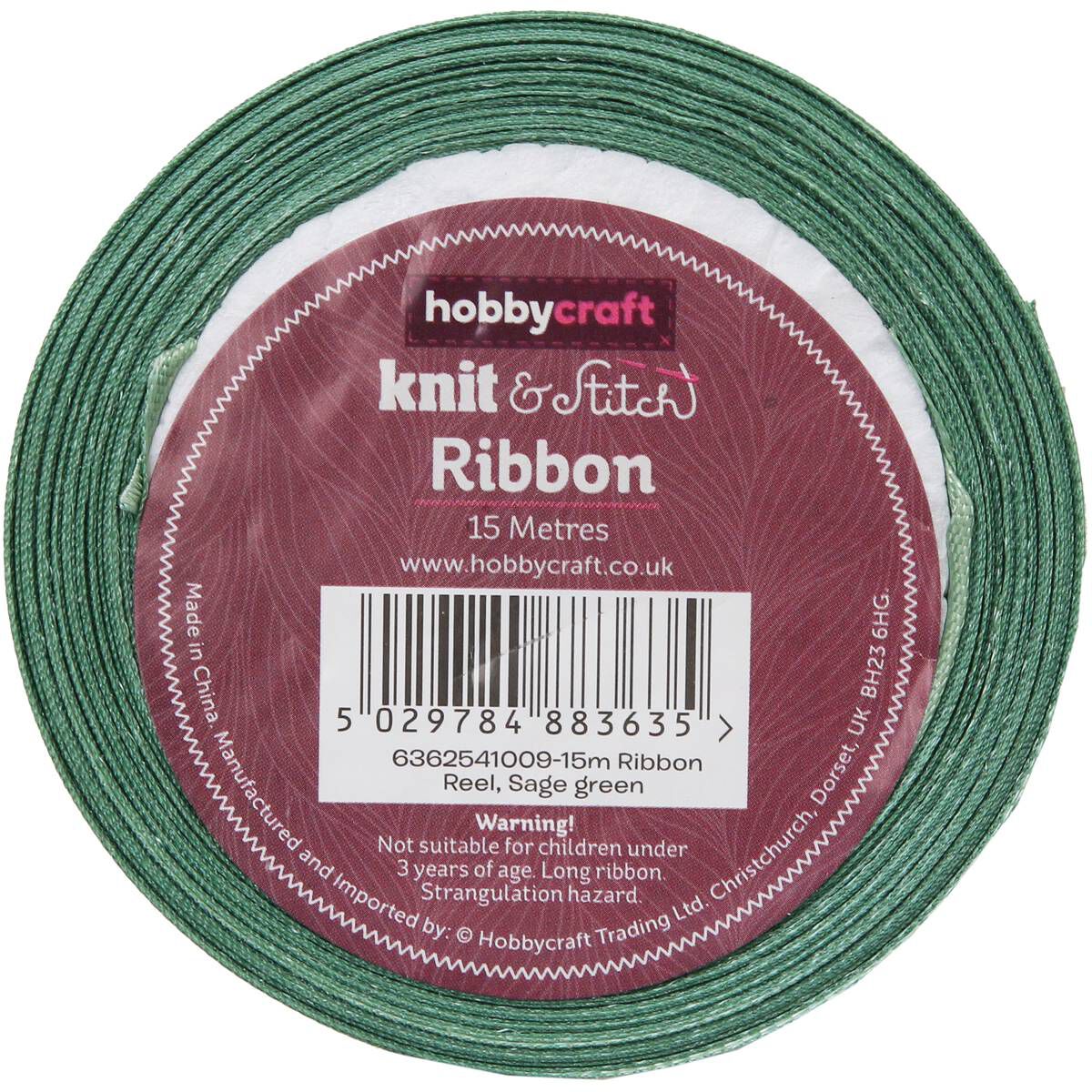 Sage Green Satin Ribbon 20mm x 15m | Hobbycraft