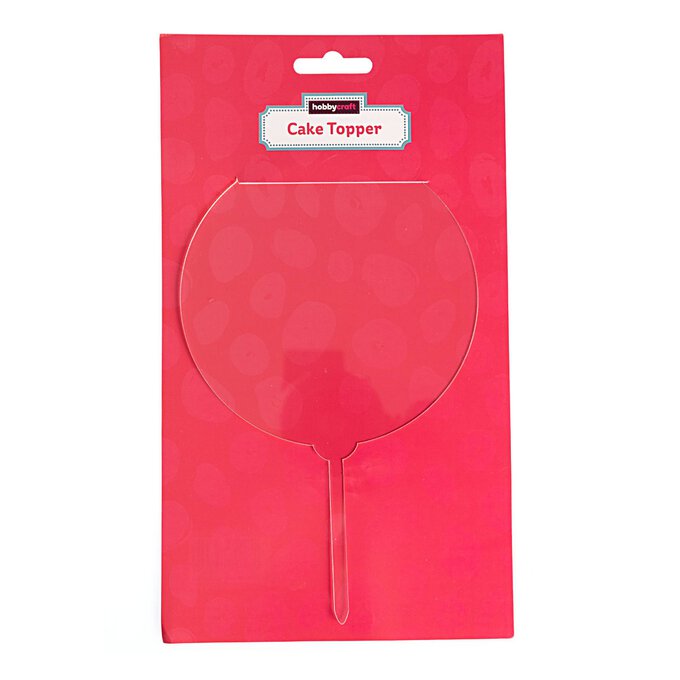Clear Round Acrylic Cake Topper 12cm x 19cm | Hobbycraft
