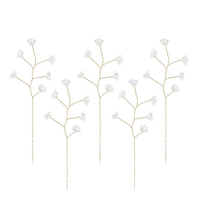 Iridescent Beaded Branch Wired Picks 5 Pieces | Hobbycraft