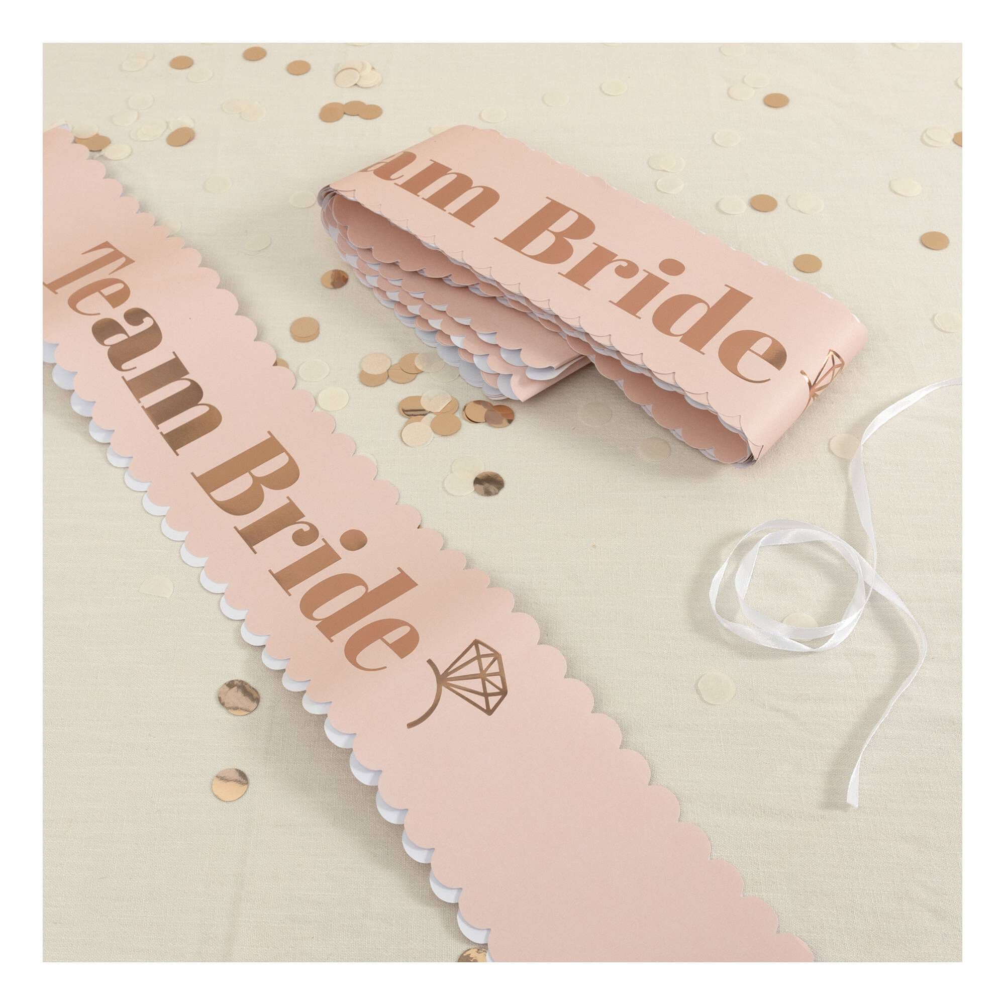 Pink and Rose Gold Team Bride Sashes 6 Pack | Hobbycraft