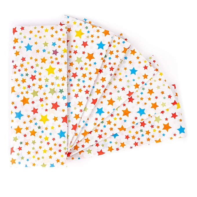 Assorted Star Printed Tissue Paper 50cm x 75cm 6 Pack | Hobbycraft