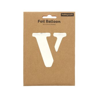 Extra Large Silver Foil Letter V Balloon | Hobbycraft