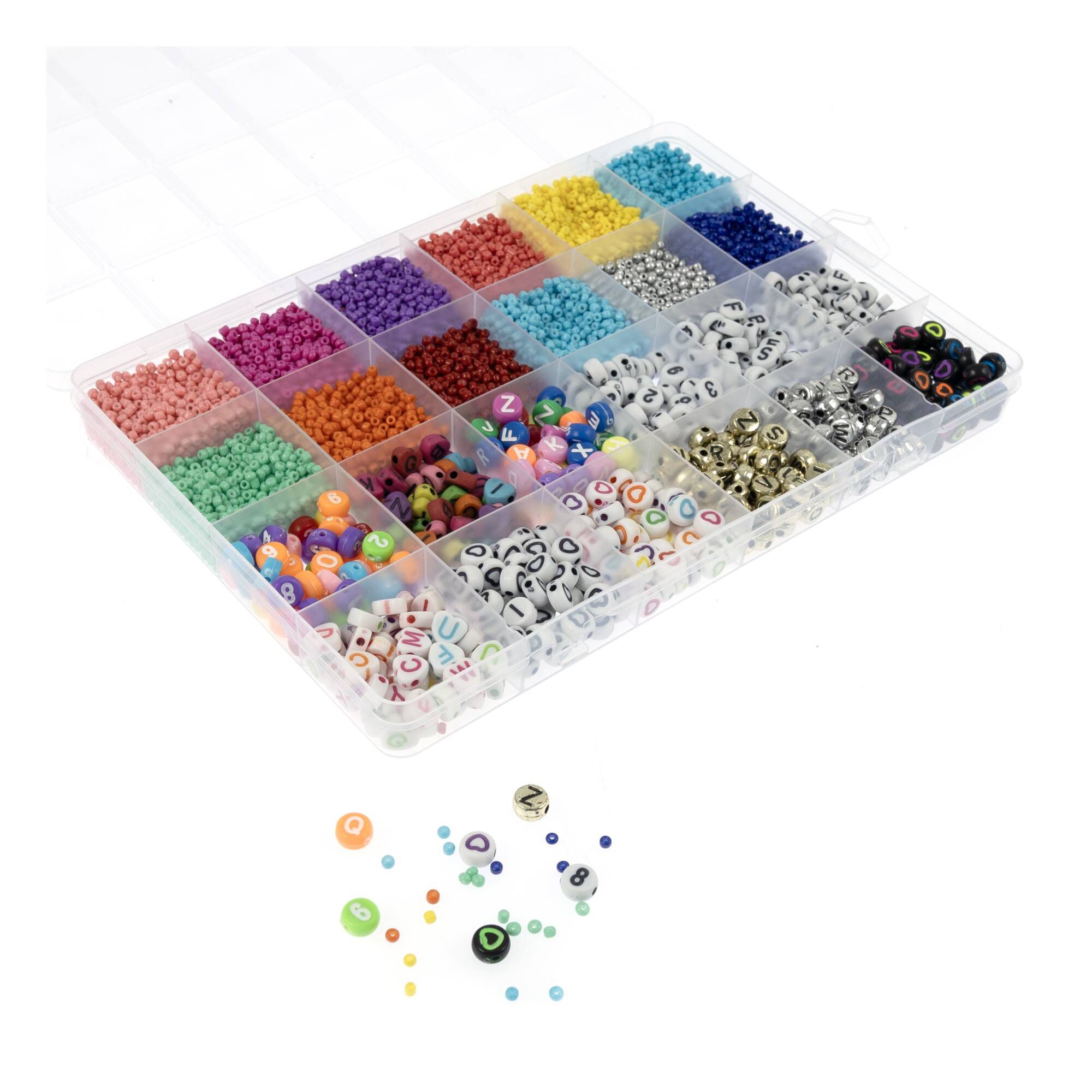 Multicolour Alphabet and Mini Bead Box 190g | Hobbycraft