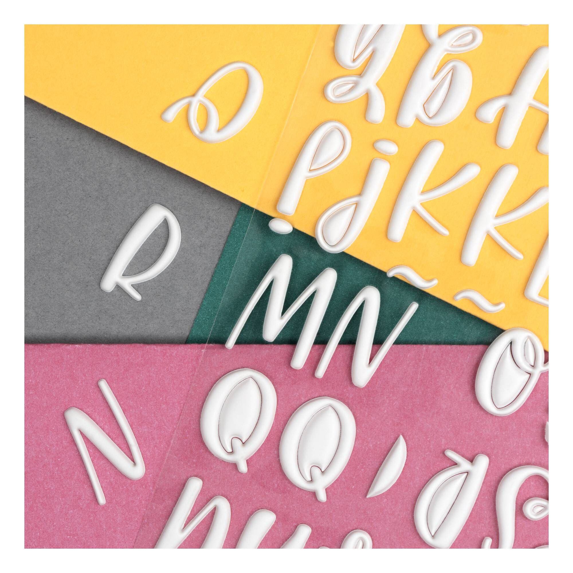 Matt White Puffy Script Alphabet Stickers | Hobbycraft