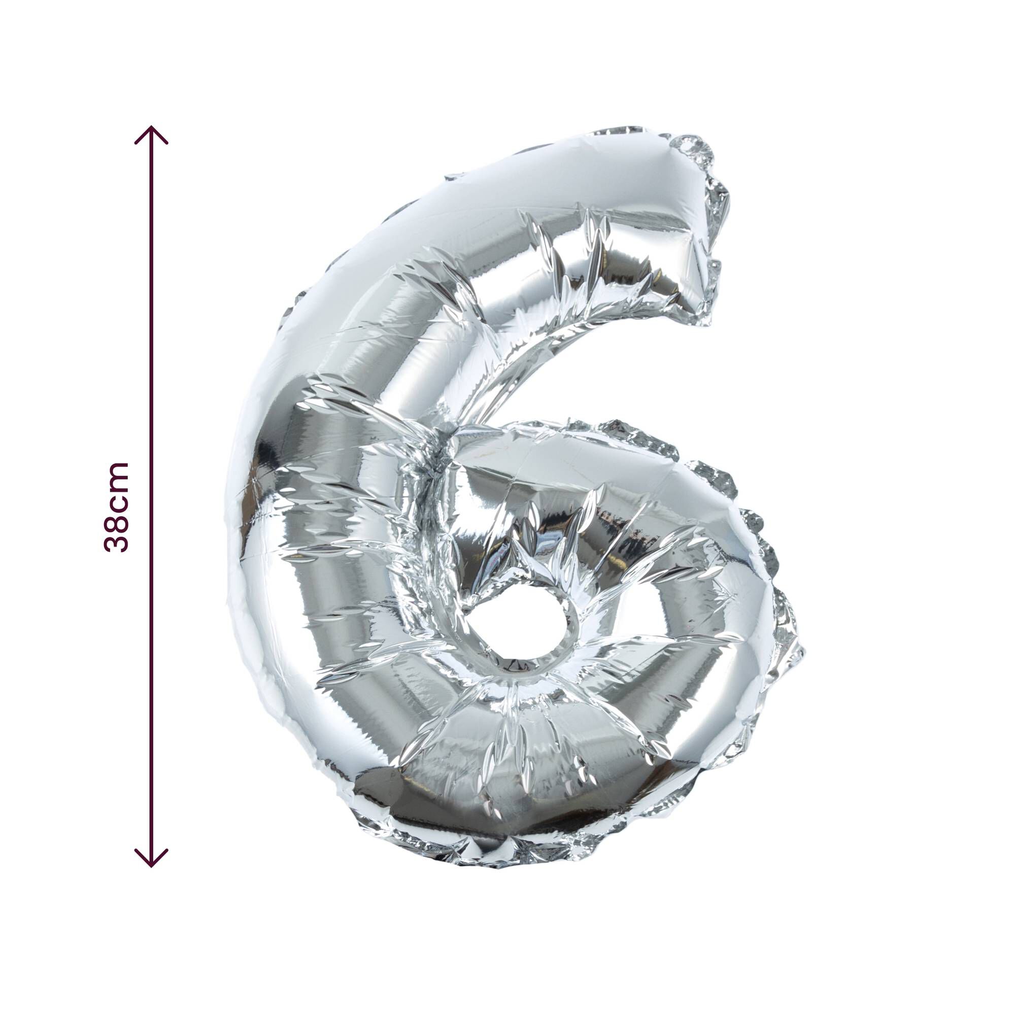 Silver Foil Number 6 Balloon | Hobbycraft