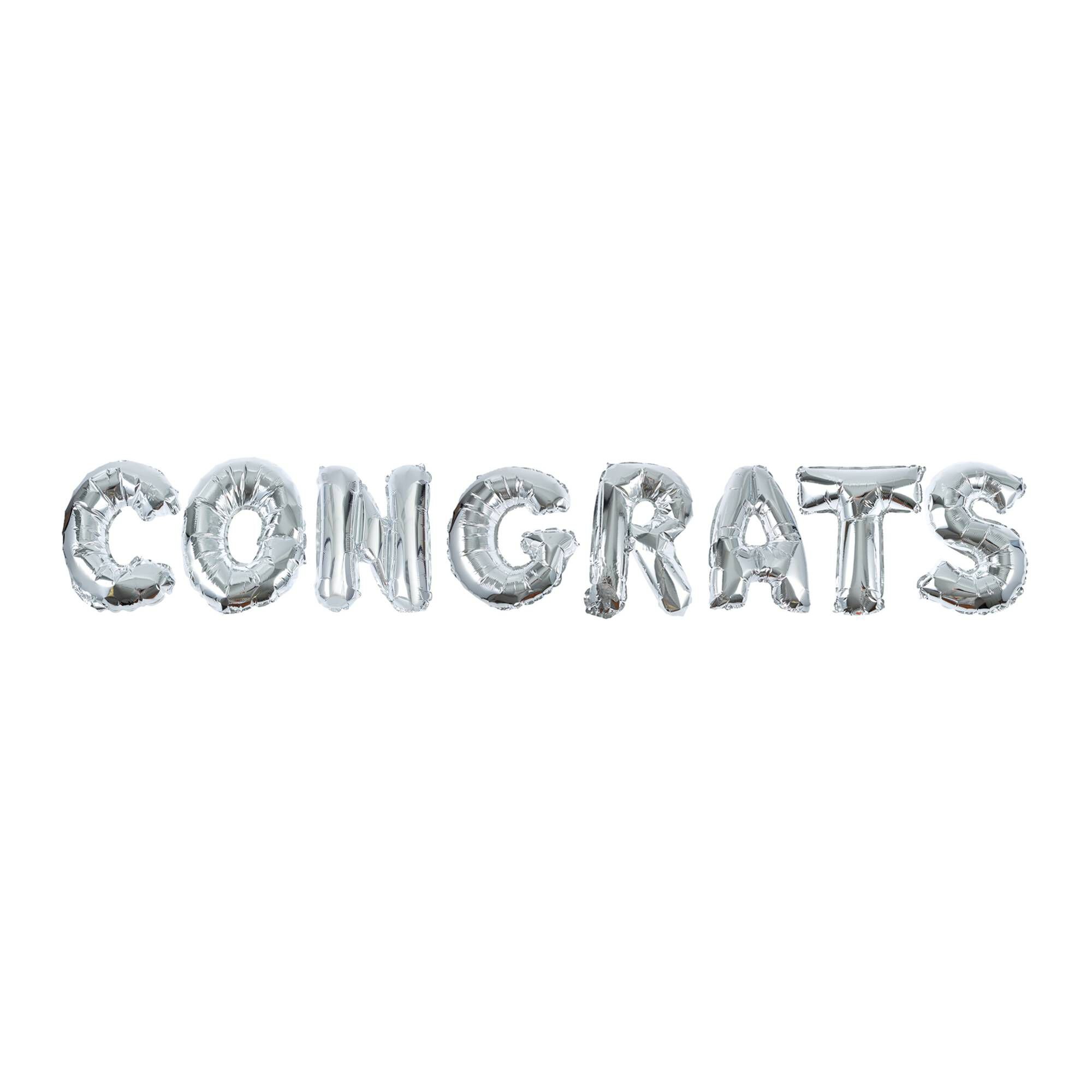 Silver Congrats Foil Balloon Set | Hobbycraft
