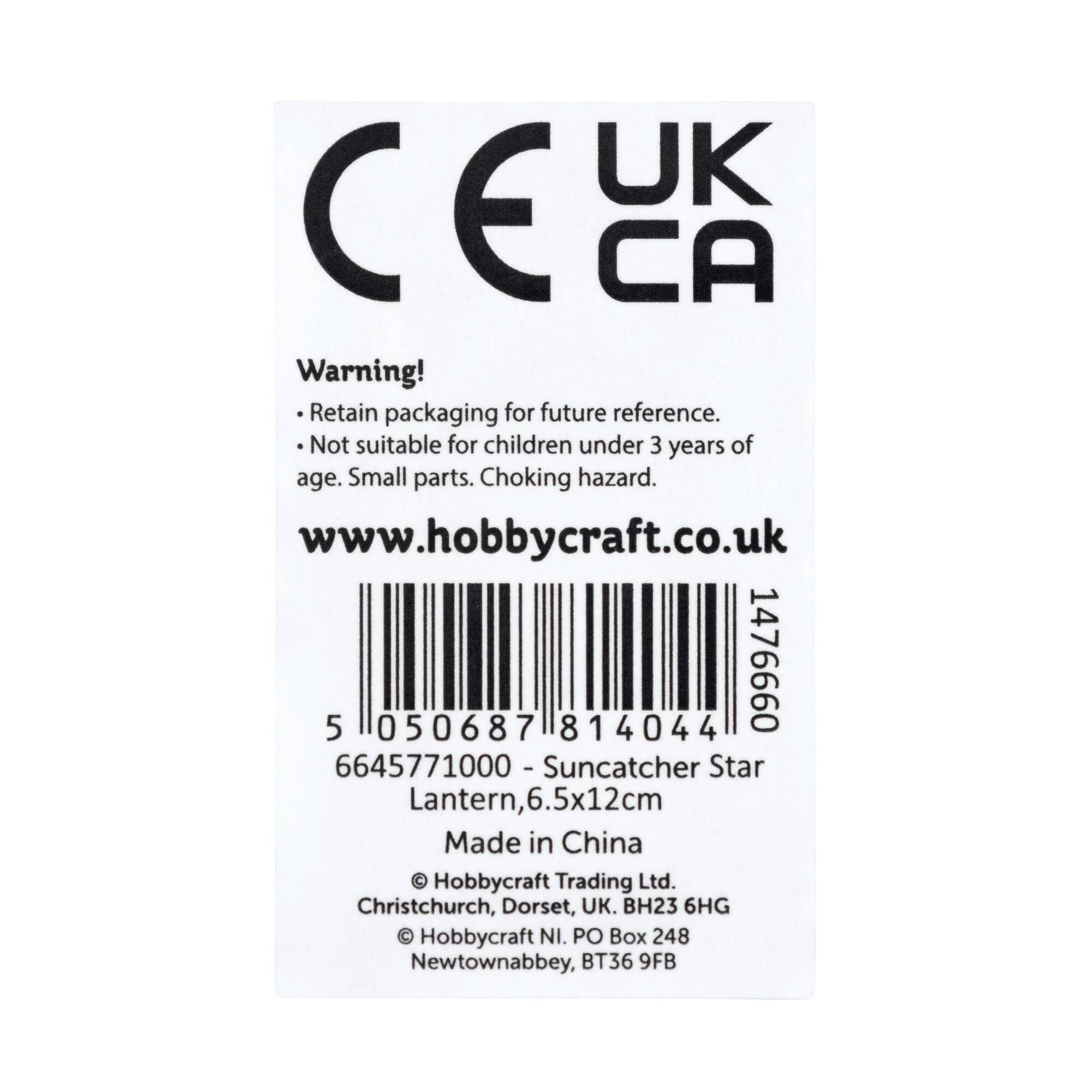 Star Lantern Plastic Suncatcher | Hobbycraft