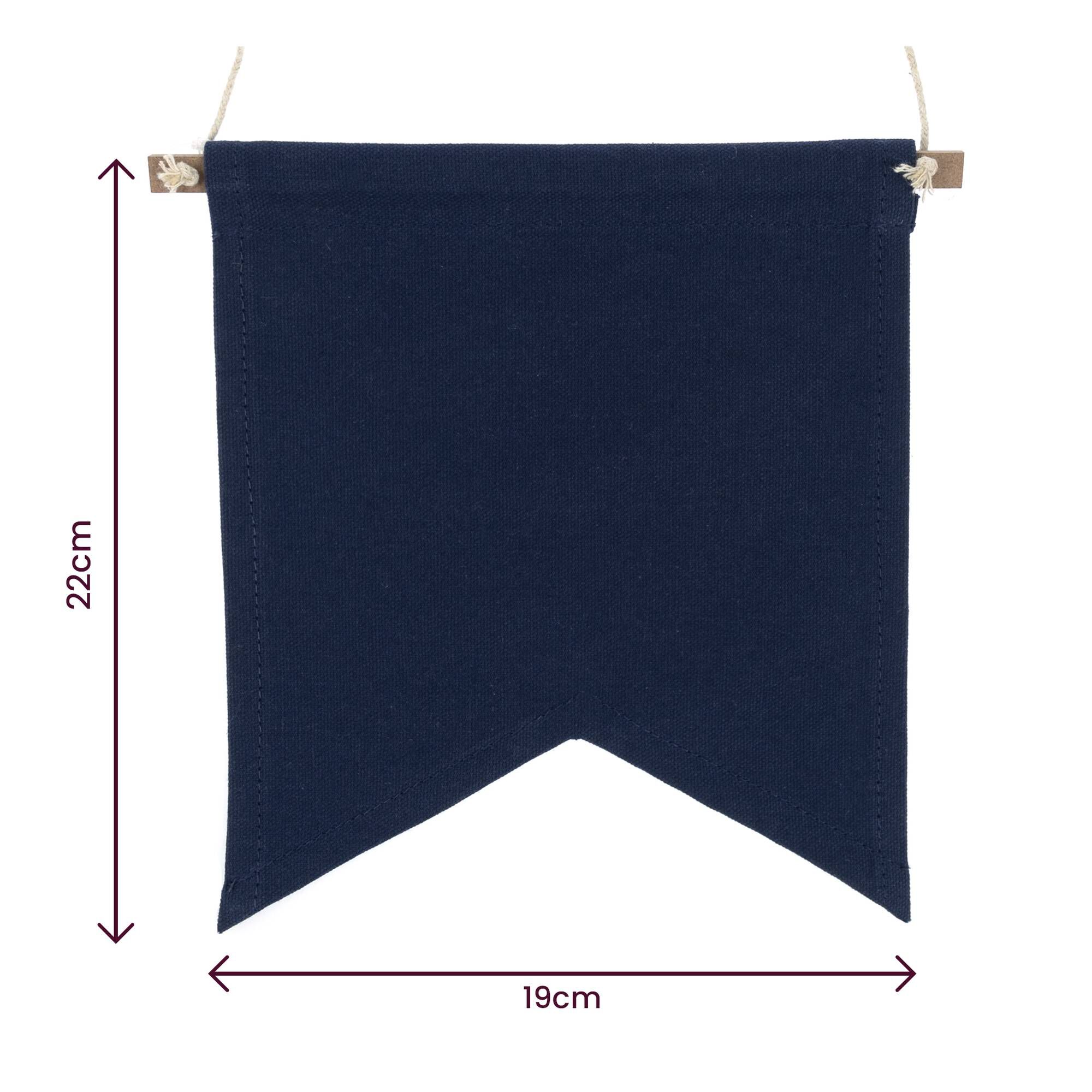Navy Dove Tail Canvas Banner 19cm x 22cm | Hobbycraft