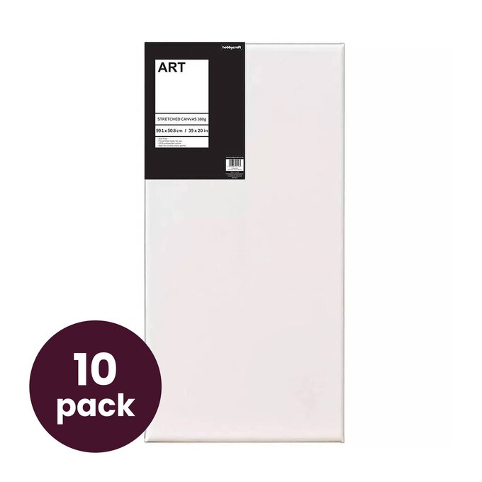 Stretched Canvas 100cm x 50cm 10 Pack Bundle | Hobbycraft