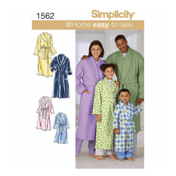 Simplicity Family Sleepwear Sewing Pattern 1562 | Hobbycraft