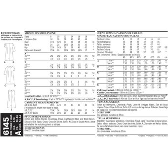 New Look Women's Dress Sewing Pattern 6145 | Hobbycraft