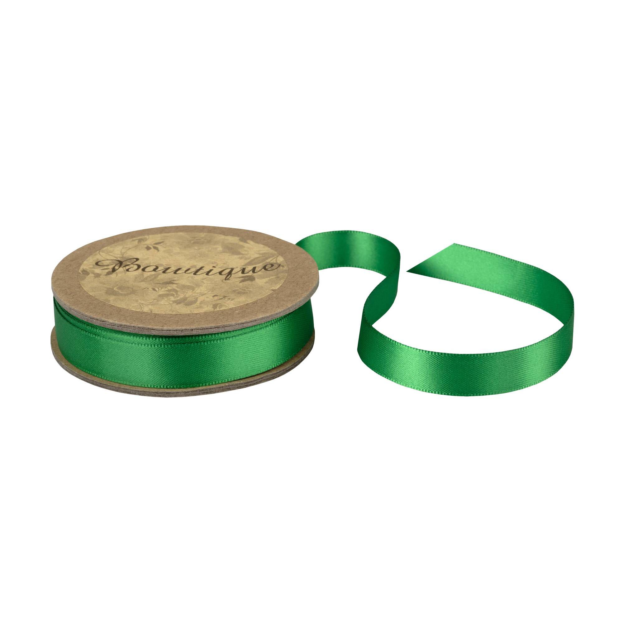 Green Double-Faced Satin Ribbon 12mm x 5m | Hobbycraft
