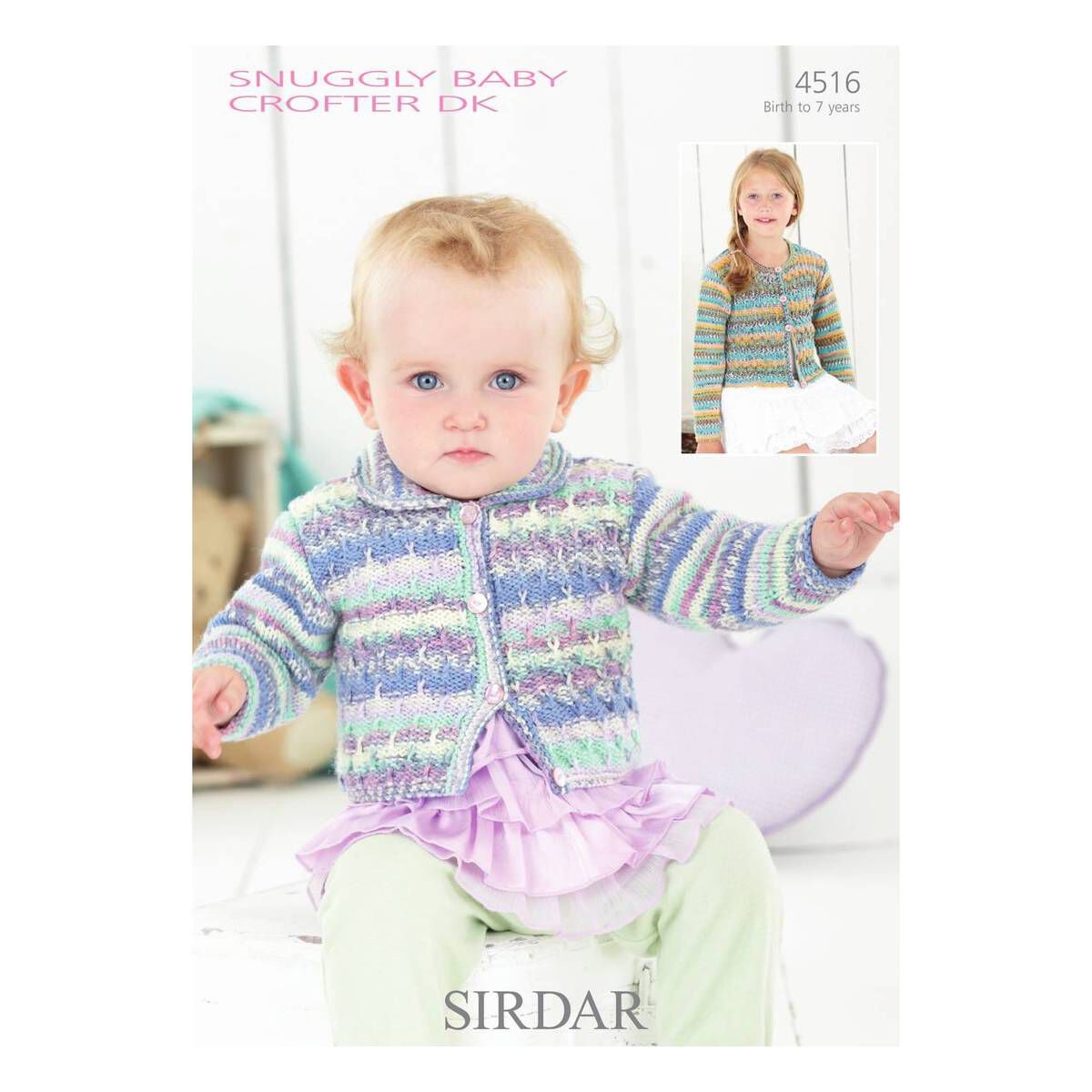 Sirdar Snuggly Baby Crofter DK Girls' Cardigans Digital Pattern 4516 ...