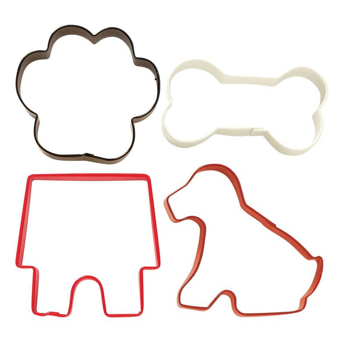 Wilton Dog Theme Cookie Cutter Set 4 Pieces | Hobbycraft