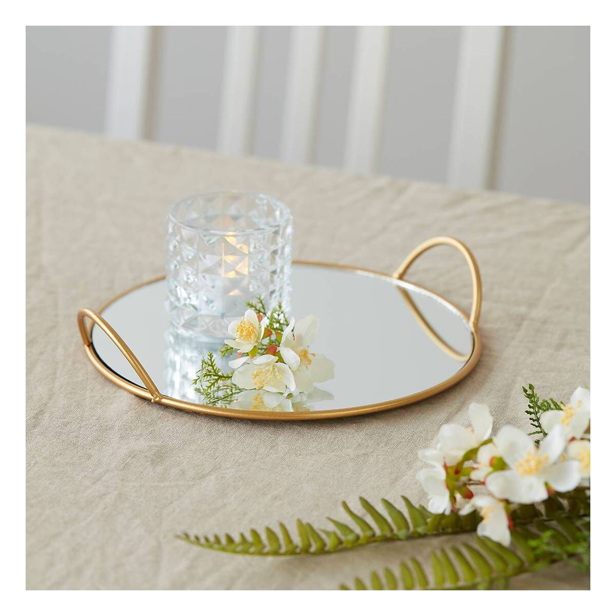 Gold Mirror Tray 23cm | Hobbycraft