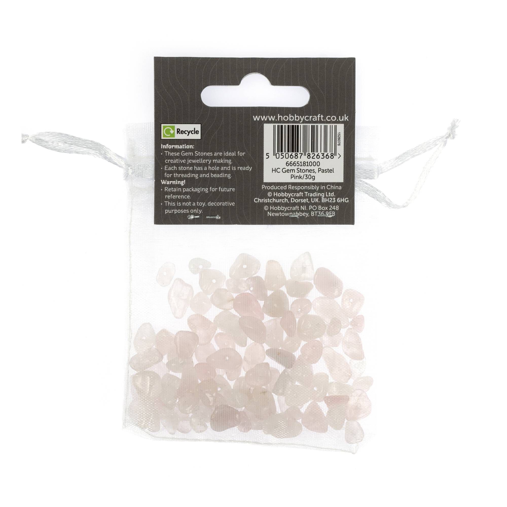 Pastel Pink Gem Stones 30g | Hobbycraft