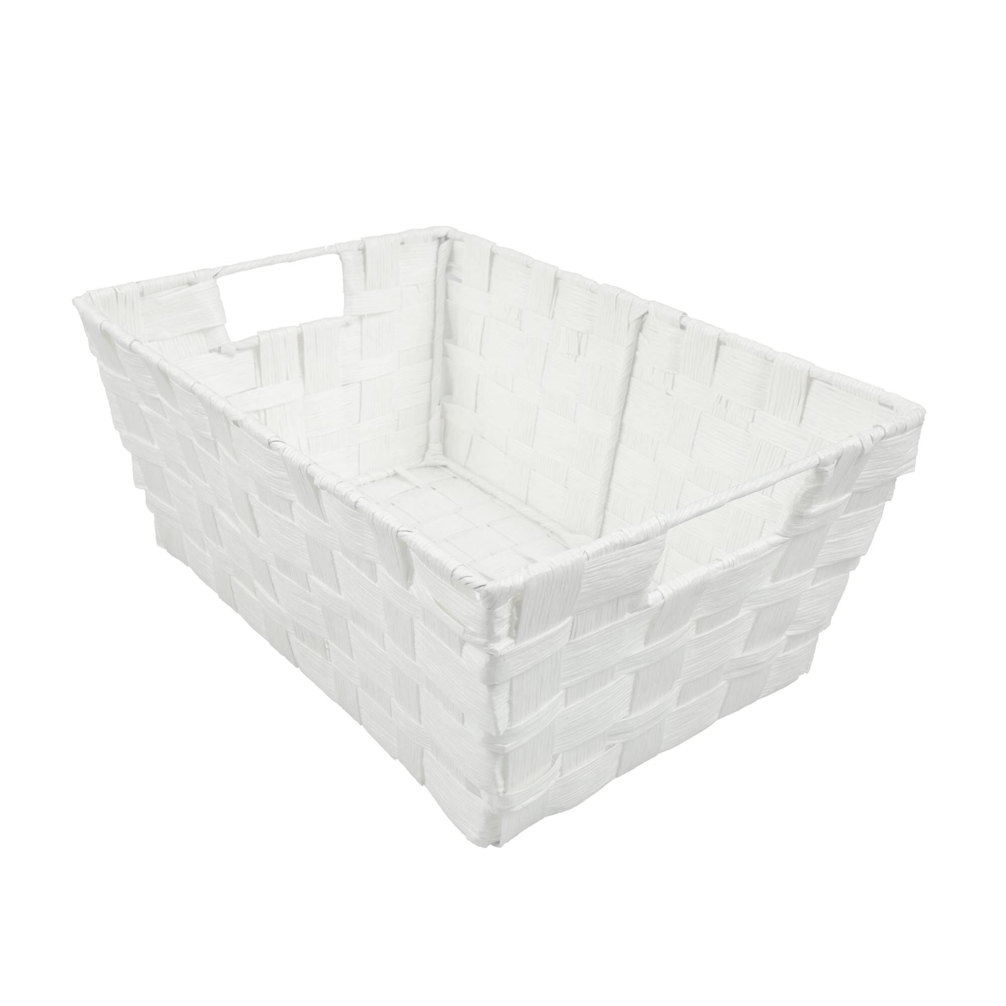 White Paper Storage Basket 33cm x 23cm x 14cm | Hobbycraft