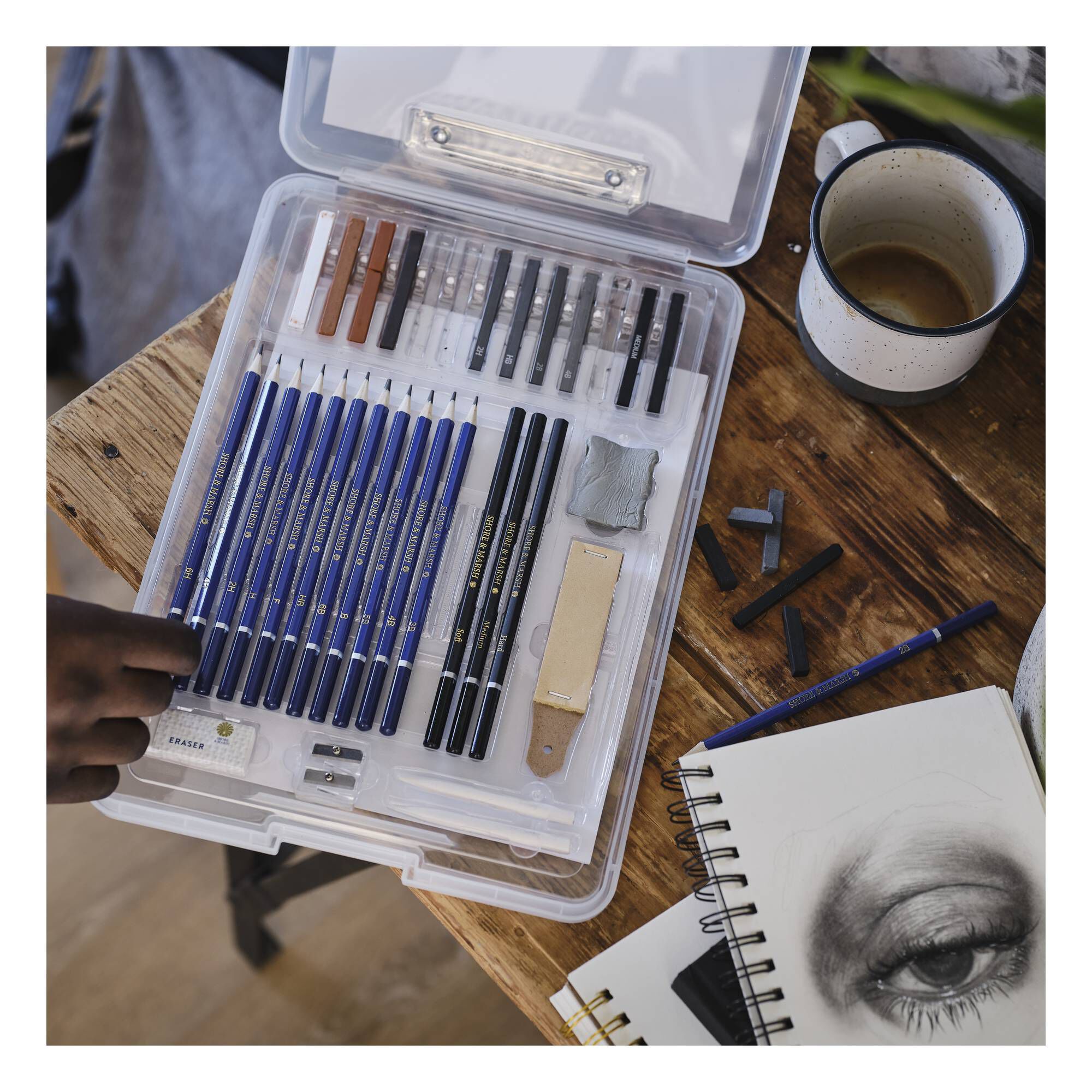 Shore & Marsh Sketching Set Case 46 Pieces | Hobbycraft