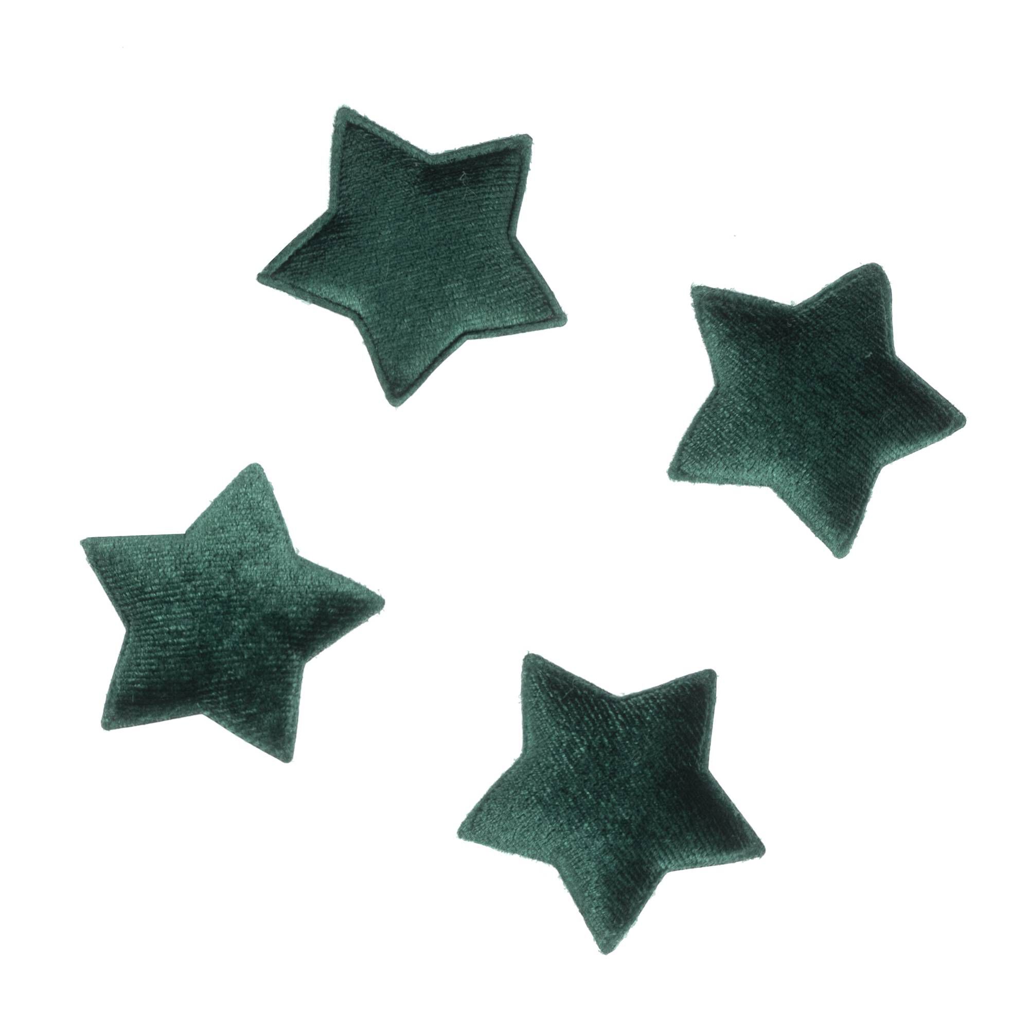 Green Velvet Star Embellishments 4 Pack | Hobbycraft