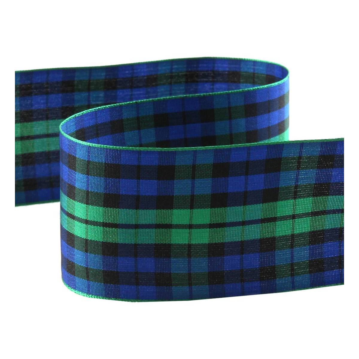 Blue Tartan Ribbon 50mm x 3m | Hobbycraft
