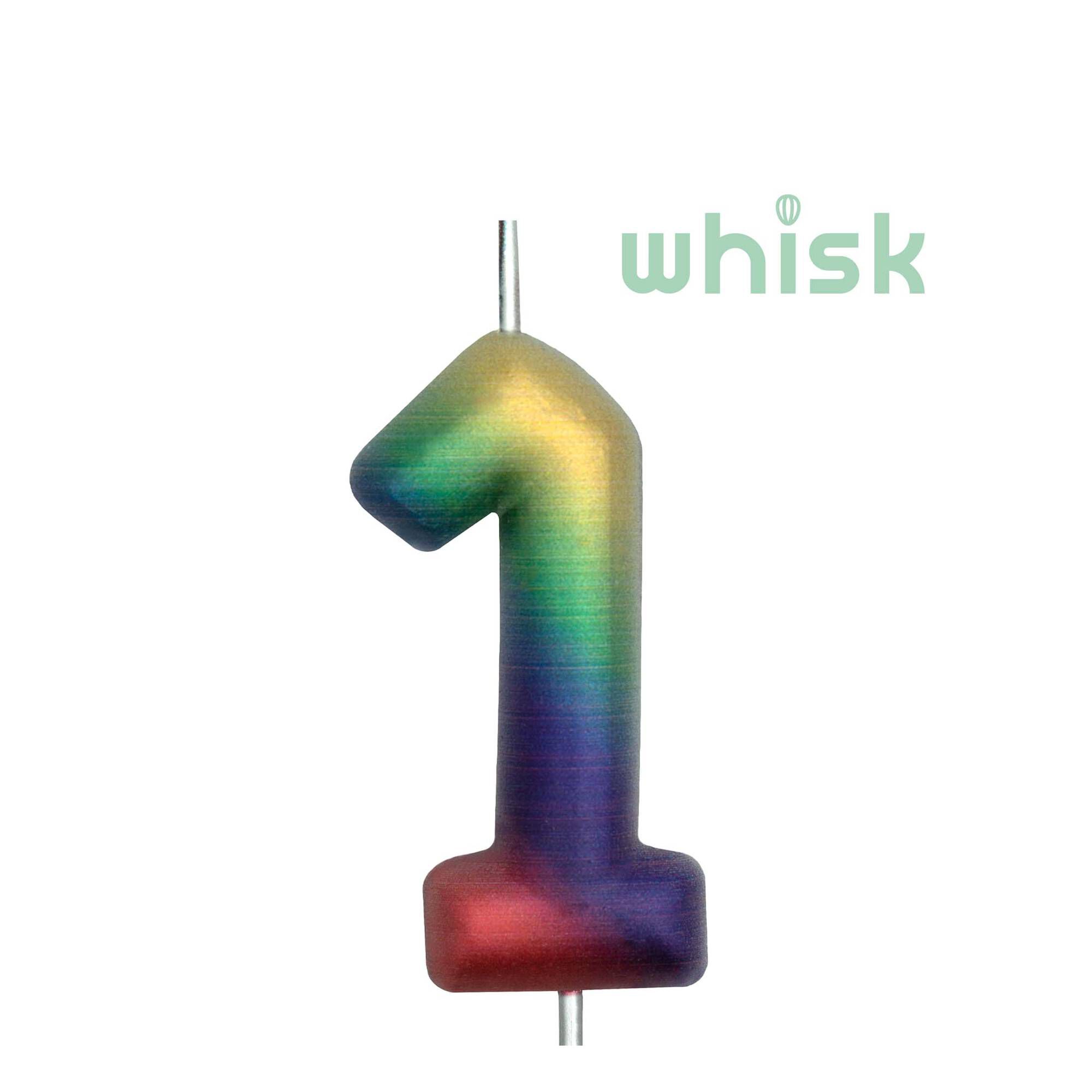 Whisk Metallic Rainbow Number 1 Candle | Hobbycraft