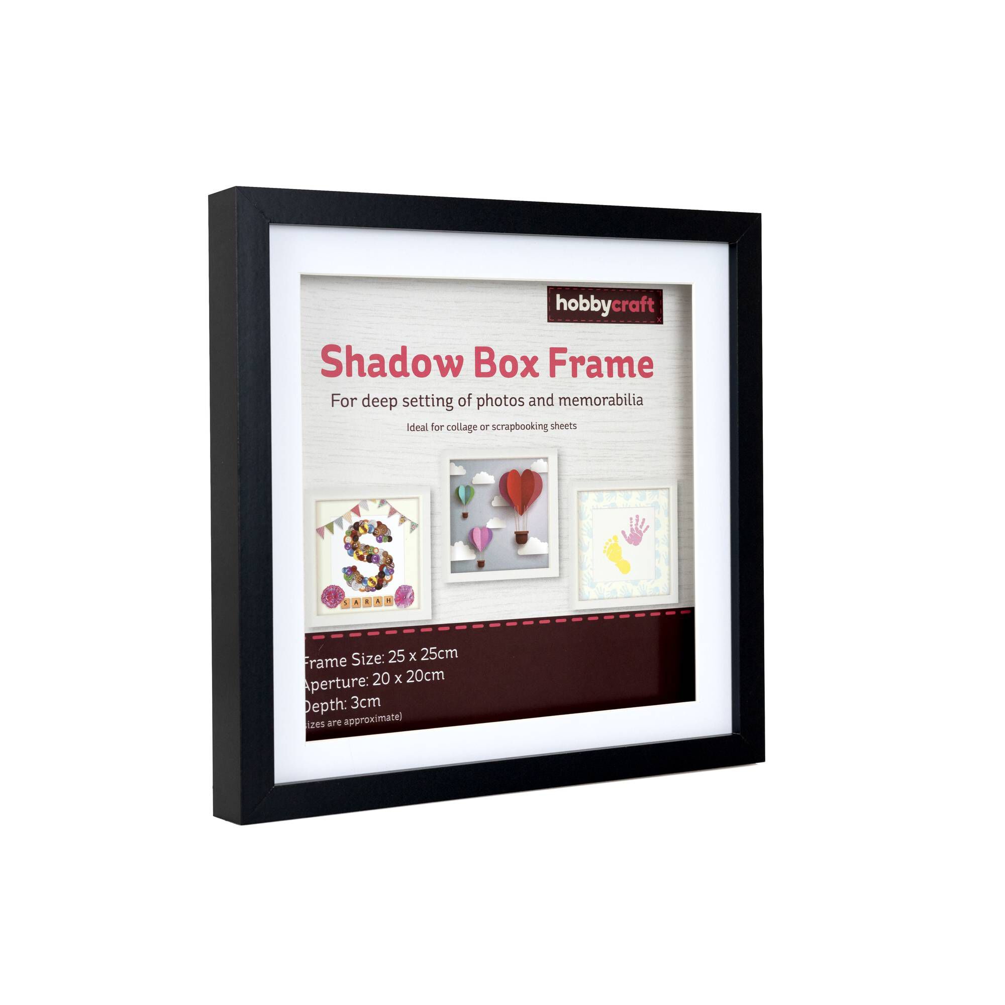 Black Shadow Box Frame 25cm x 25cm | Hobbycraft