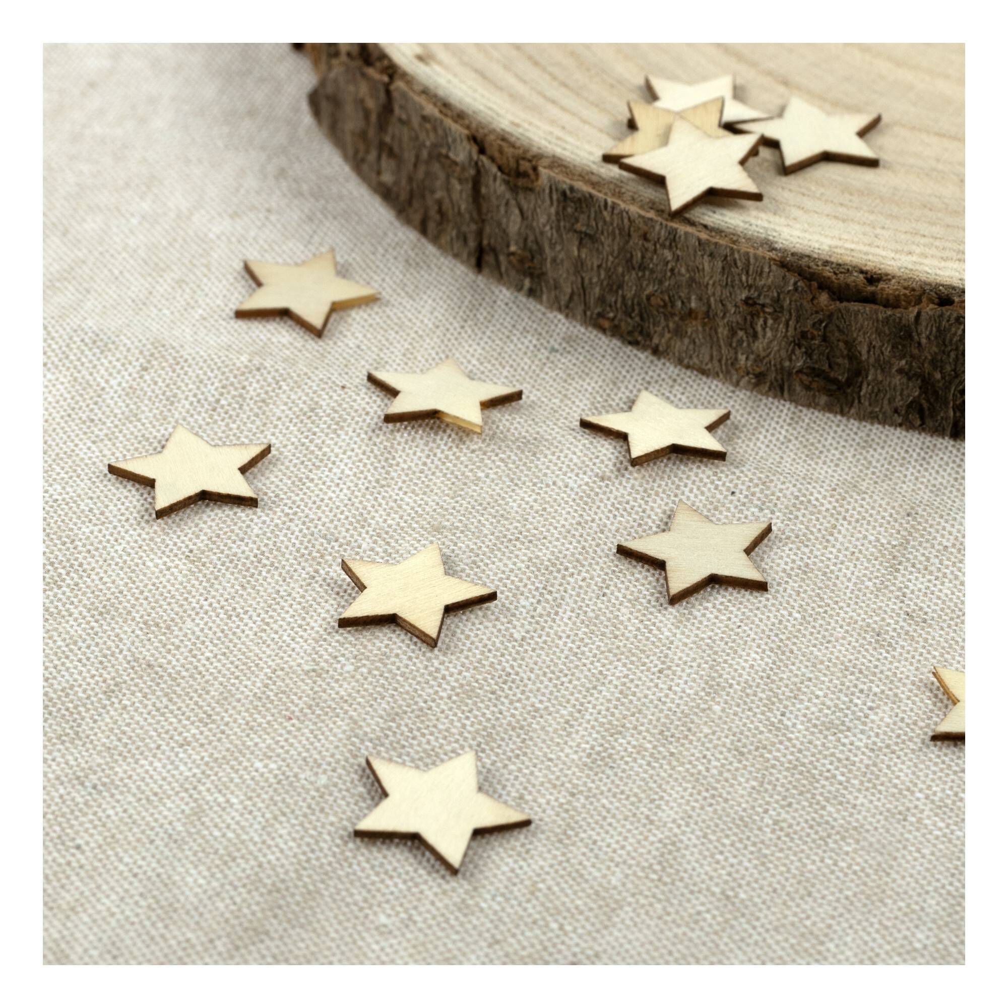 Wooden Star Confetti 24 Pieces | Hobbycraft