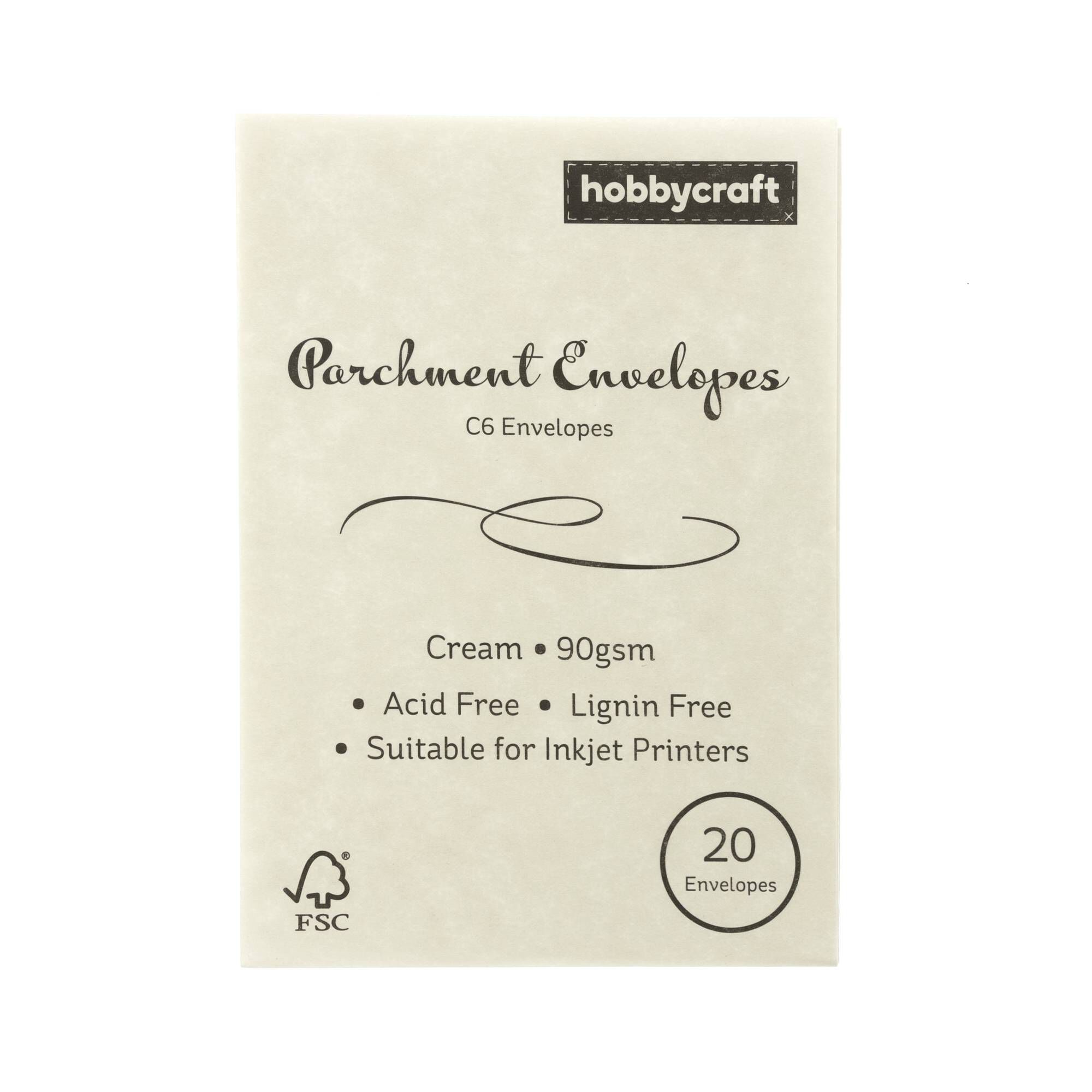Cream Parchment Envelopes C6 20 Pack | Hobbycraft