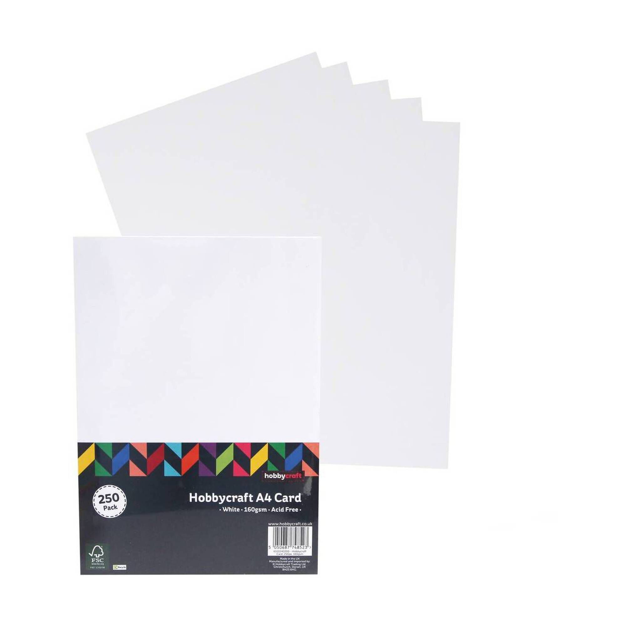 White Card A4 250 Pack | Hobbycraft