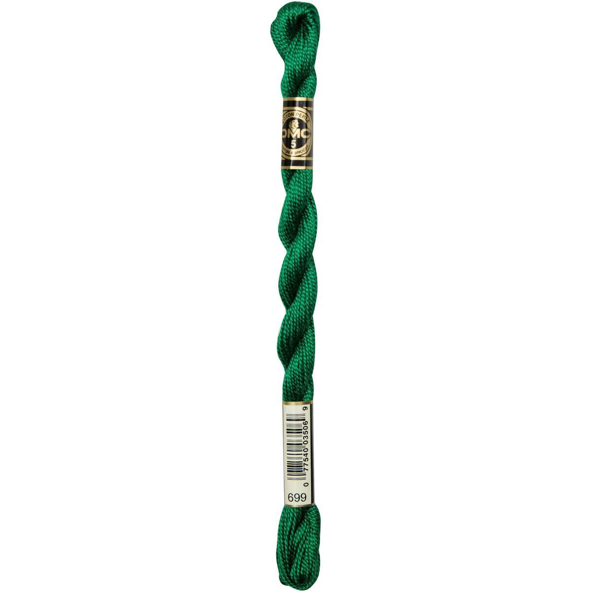 DMC Green Pearl Cotton Thread Size 5 25m (699) | Hobbycraft
