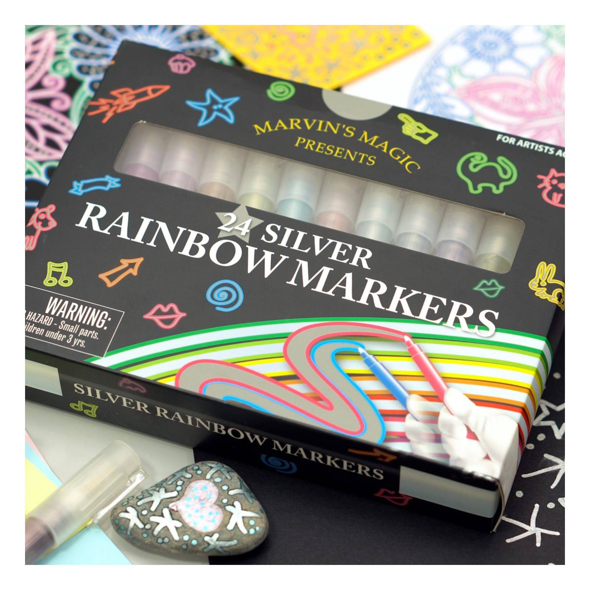 Marvin’s Magic Silver Rainbow Markers 12 Pack | Hobbycraft