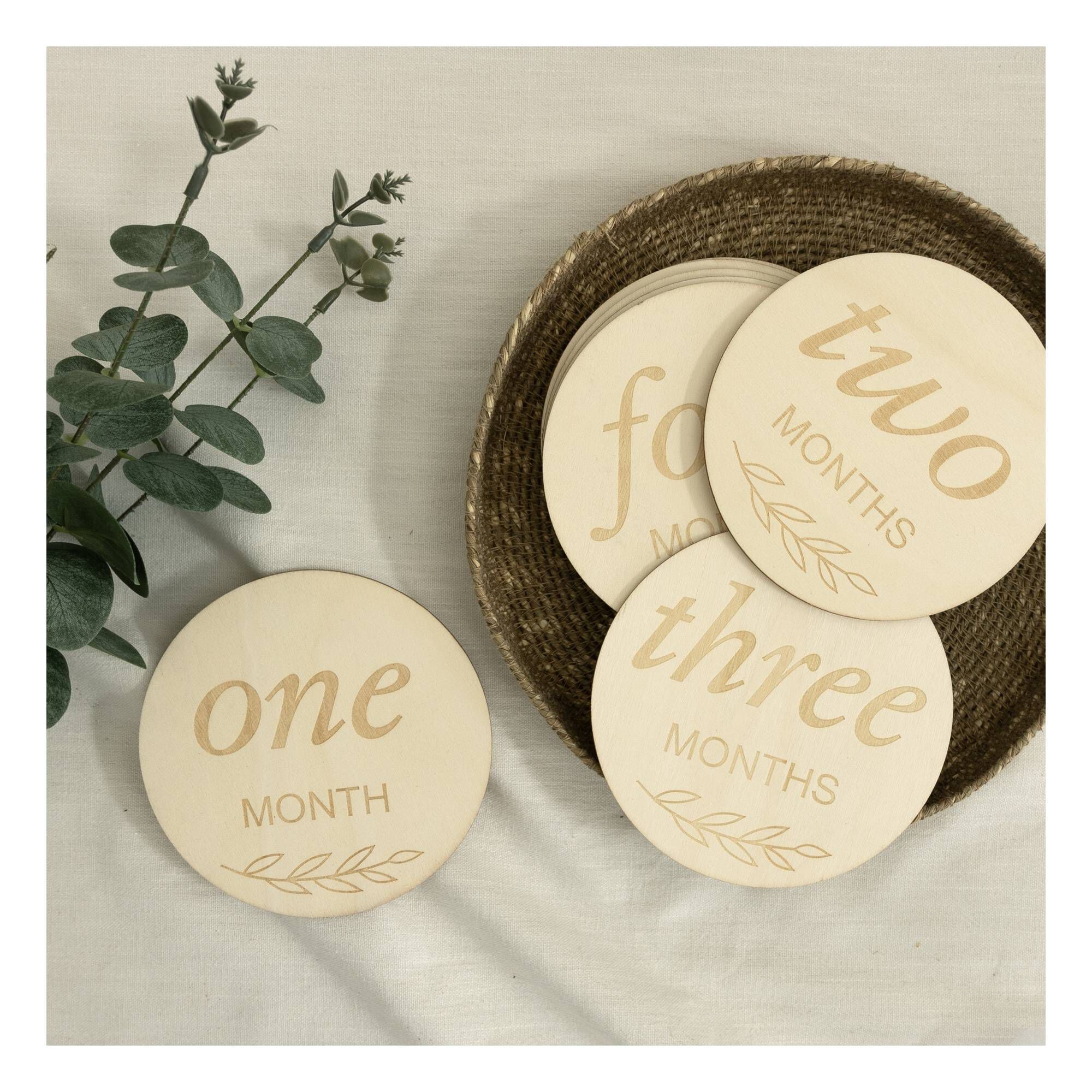 Wooden Baby Milestone Plaques 12 Pack | Hobbycraft