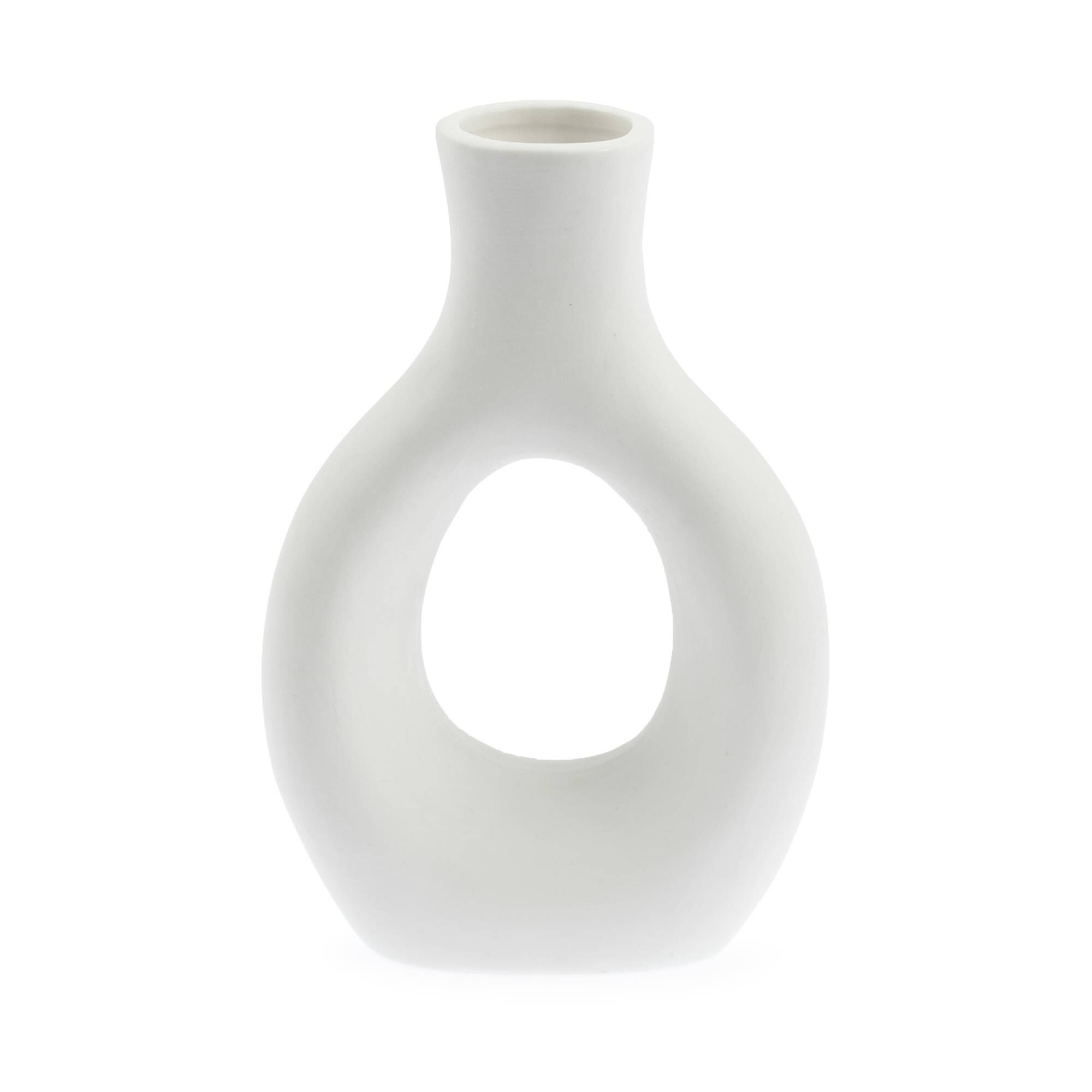 Ceramic Vase with Hole 12.5cm x 18.5cm | Hobbycraft
